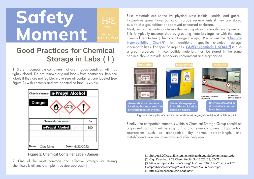 NO. 010 Good Practices for Chemical Storage in Labs(Ⅰ) - HSE HKUST GZ EN
