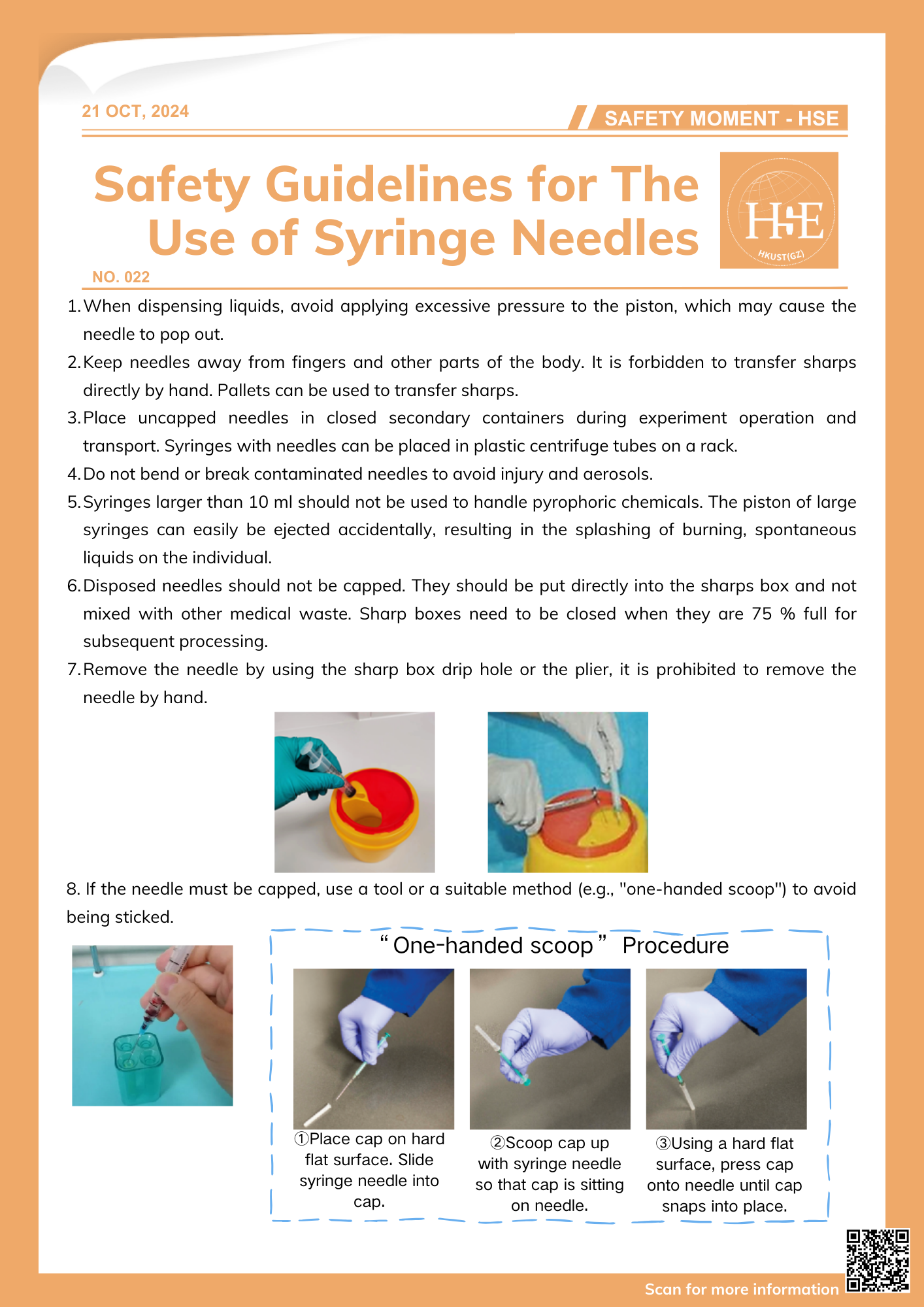 NO. 022 Safety Guidelines for The Use of Syringe Needles - HSE HKUST GZ EN